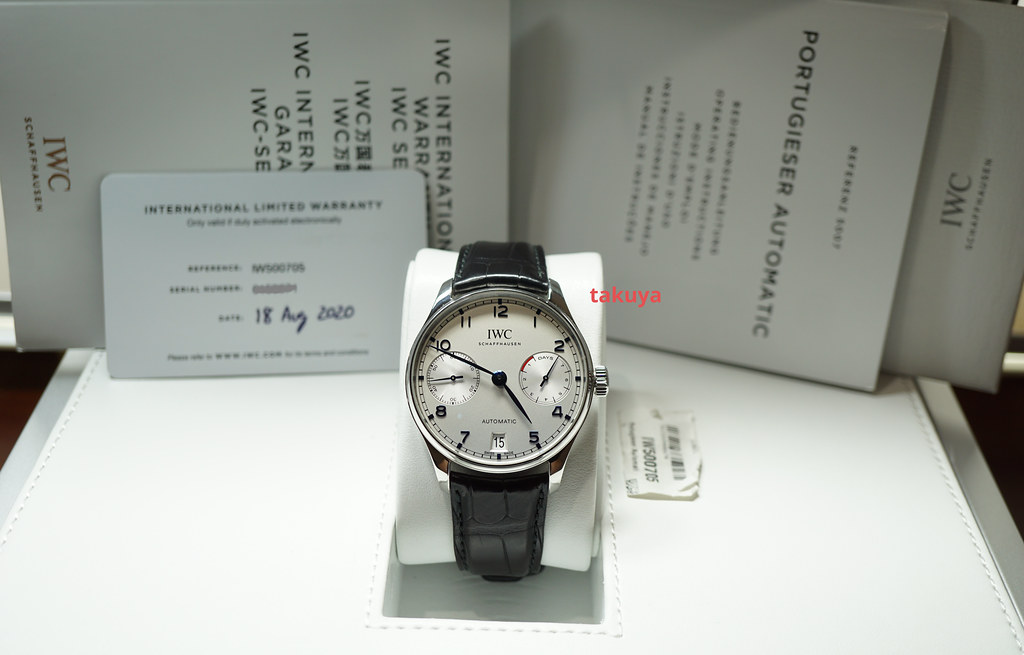 IWC PORTUGUESE IW500705 SILVER BLUE DIAL 7 Days AUTOMATIC 2020 WARRANTY ...