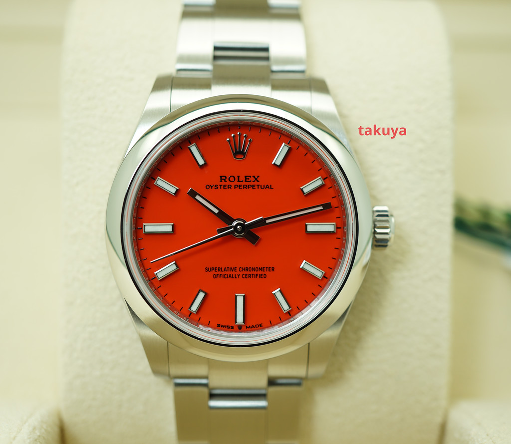 BRAND NEW Rolex 277200 OYSTER PERPETUAL 31MM CORAL RED DIAL 2021 ...