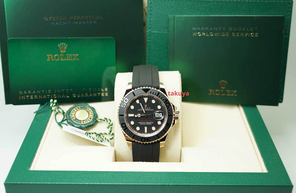 Rolex 126655 YACHTMASTER EVEROSE GOLD CERAMIC BEZEL OYSTERFLEX 40MM ...