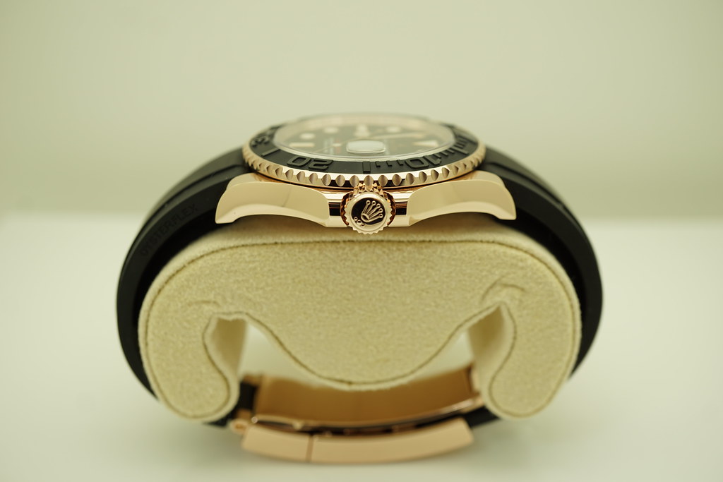 Rolex 126655 YACHTMASTER EVEROSE GOLD CERAMIC BEZEL OYSTERFLEX 40MM ...