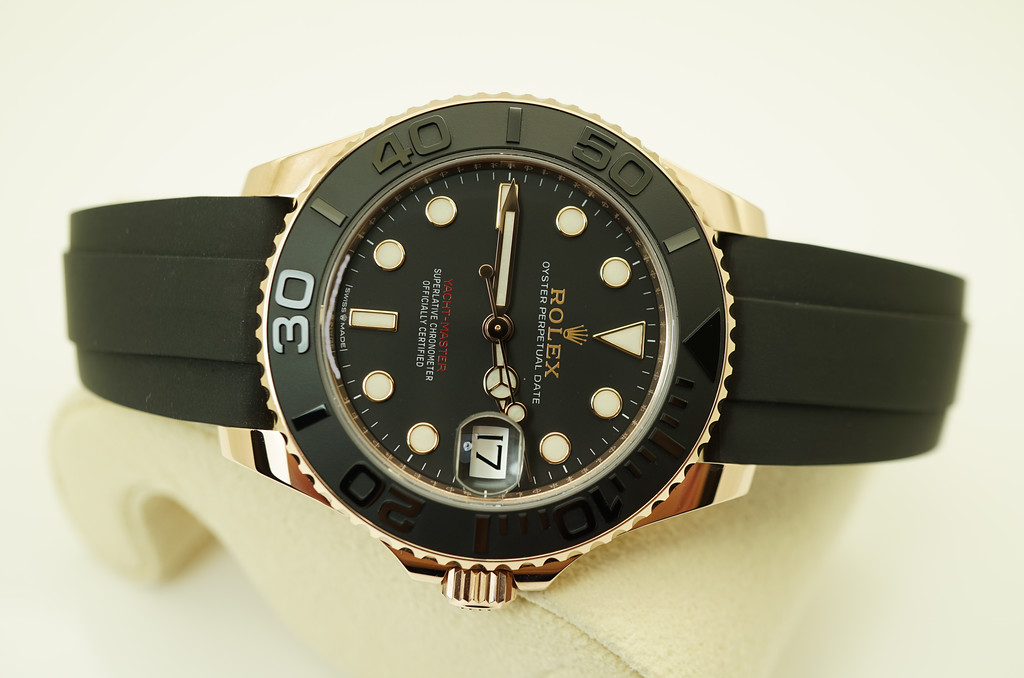 Rolex 268655 YACHTMASTER 18K EVEROSE GOLD OYSTERFLEX 37MM 2021 FULL SET ...