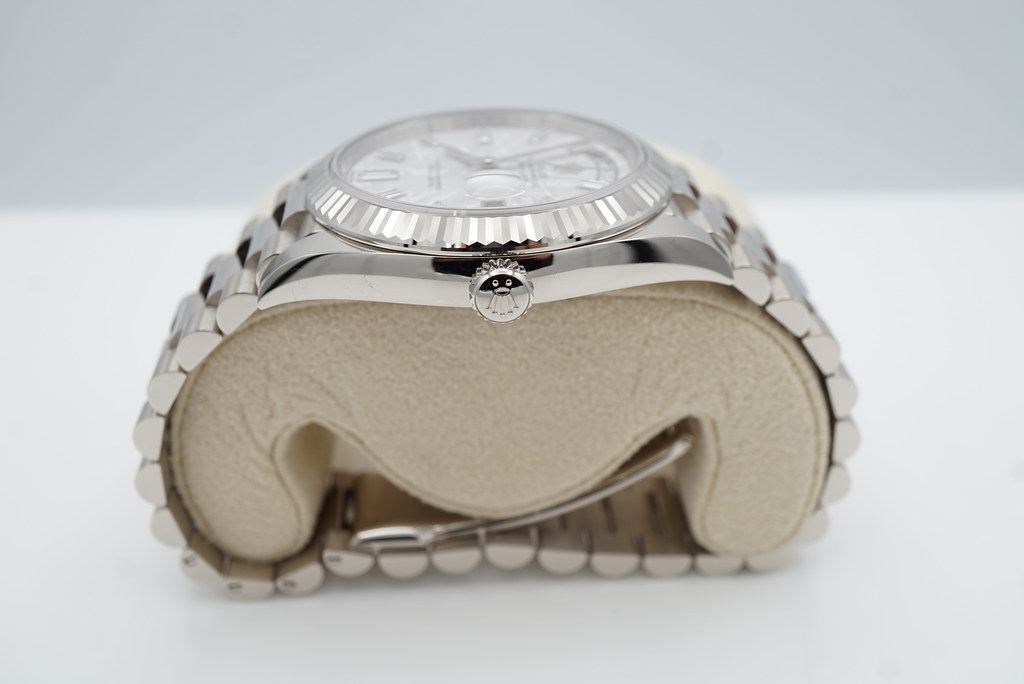 Rolex 228239 DAY DATE 40 18K WHITE GOLD METEORITE BAGUETTE DIAMOND DIAL ...
