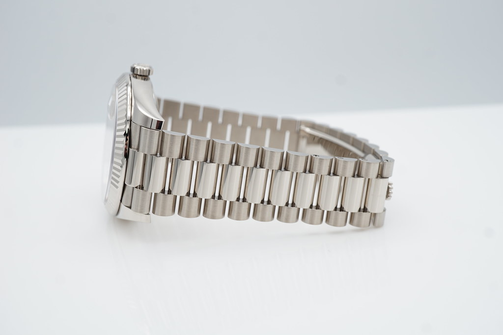 Rolex 228239 DAY DATE 40 18K WHITE GOLD METEORITE BAGUETTE DIAMOND DIAL ...