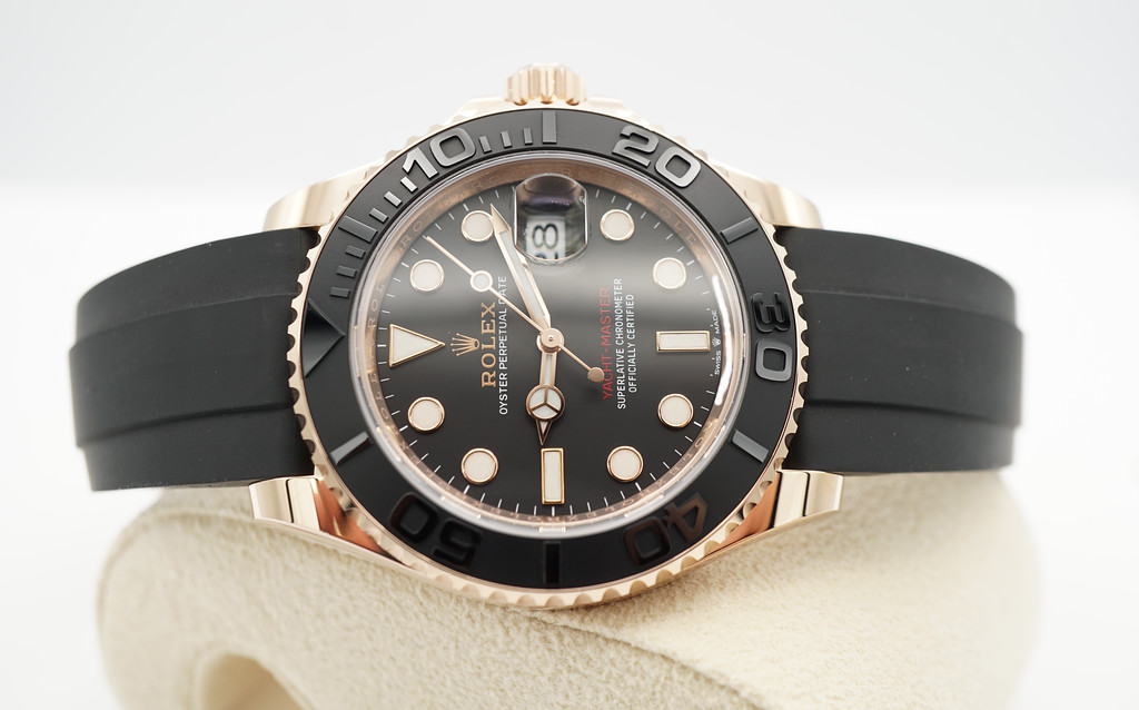 Rolex 126655 YACHTMASTER 18K EVEROSE GOLD OYSTERFLEX 40MM 2022 WARRANTY ...