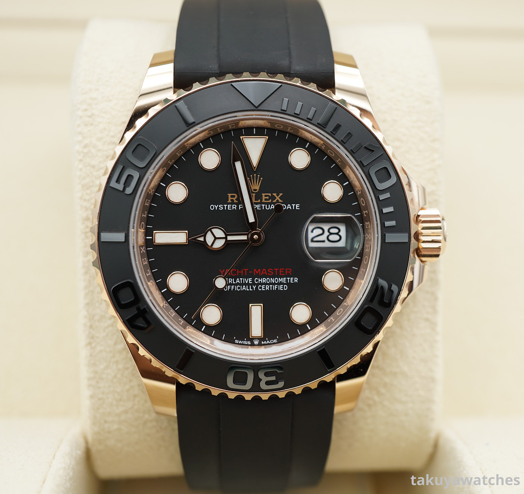 Rolex 126655 YACHTMASTER 18K EVEROSE GOLD OYSTERFLEX 40MM 2022 WARRANTY ...