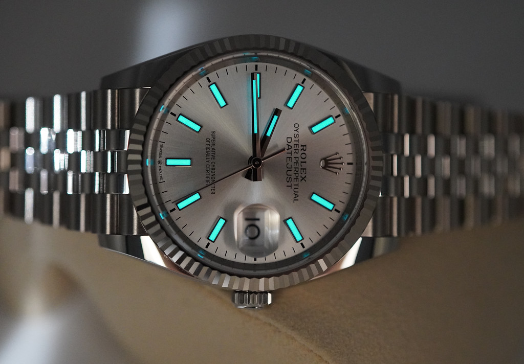 Rolex 126234 DATEJUST 36 FLUTED BEZEL SILVER DIAL JUBILEE 2023 WARRANTY ...