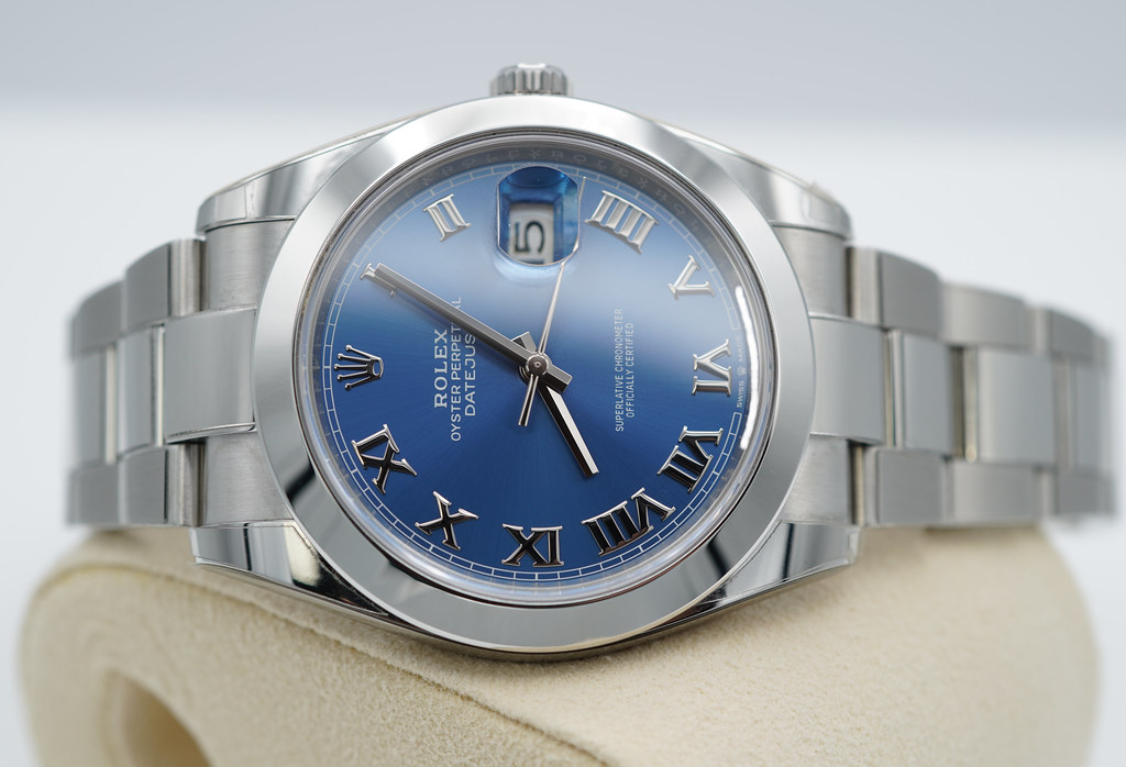 MINT Rolex 126300 DATEJUST 41 AZZURRO BLUE ROMAN DIAL OYSTER WARRANTY ...